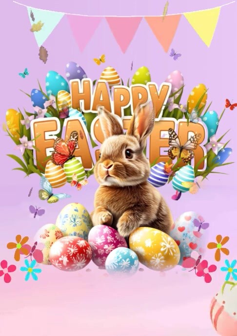 Happy Easter greeting card video Template | PosterMyWall
