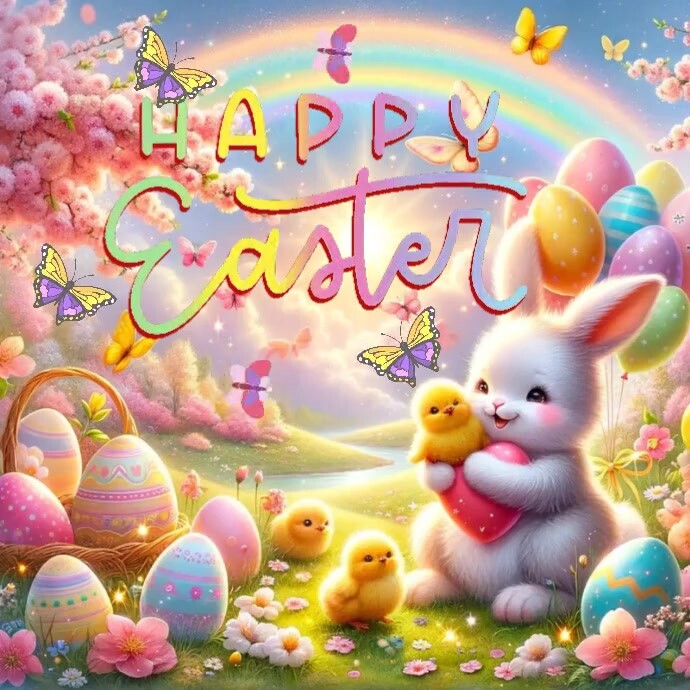 Happy Easter greeting card video Template | PosterMyWall