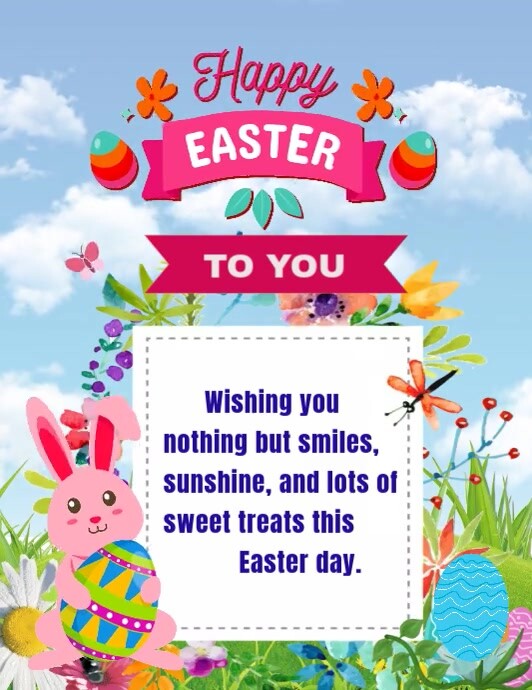 HAPPY EASTER GREETING CARD.. Template | PosterMyWall