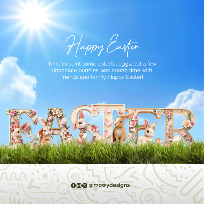 Happy Easter Instagram Post Template | PosterMyWall