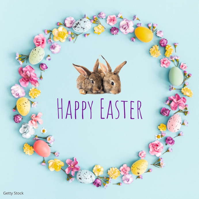 Copy of Happy Easter instagram wreath | PosterMyWall
