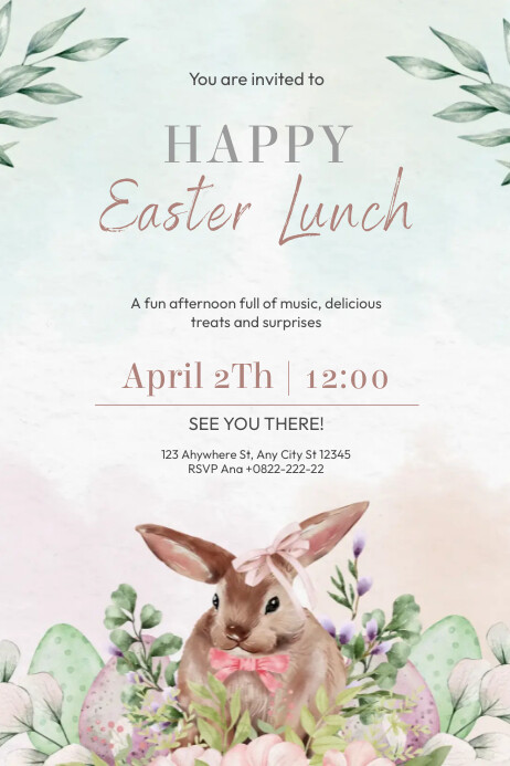 HAPPY EASTER LUNCH Template | PosterMyWall