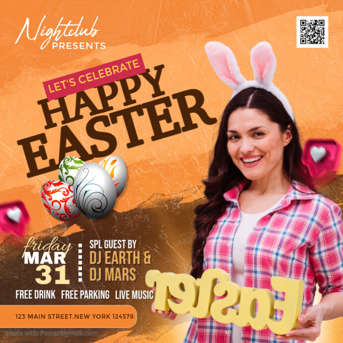 Happy Easter party Template | PosterMyWall