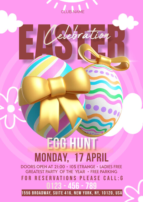 happy Easter party poster / flyer Template | PosterMyWall