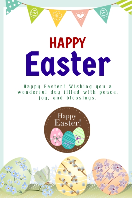 Plantilla de HAPPY EASTER POSTER | PosterMyWall