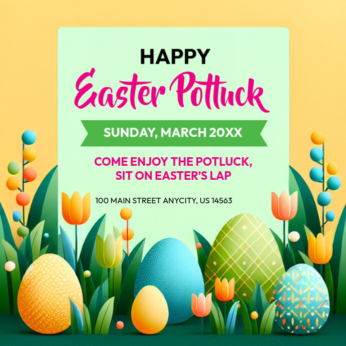 Happy Easter Potluck Instagram Post Templat | PosterMyWall
