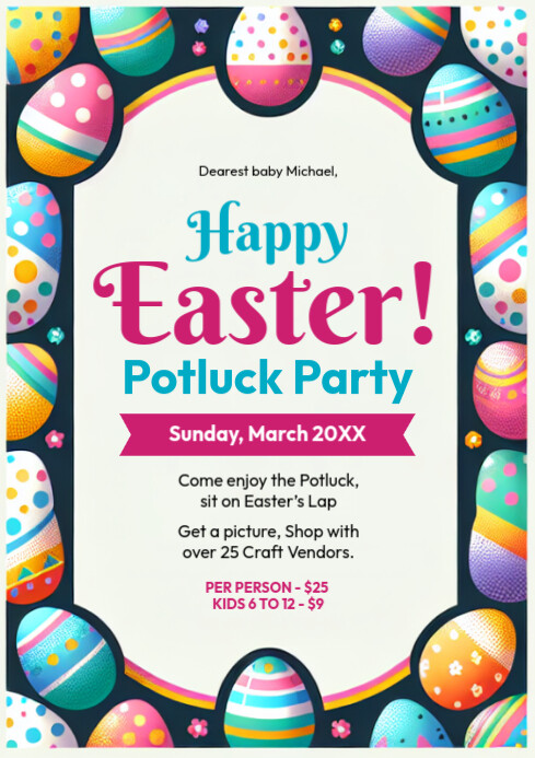 Copy of Happy Easter potluck party invite | PosterMyWall