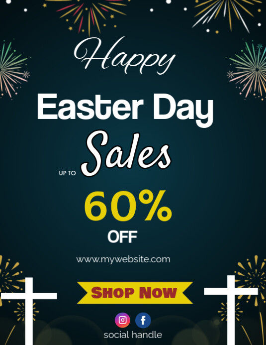 Happy Easter Sales Flier Template | PosterMyWall
