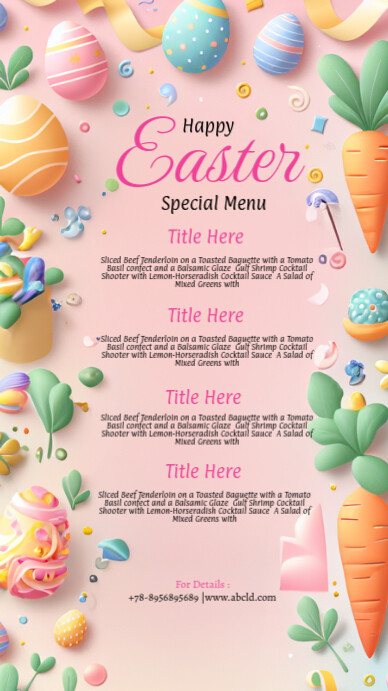 Copy of Happy Easter Special Menu Instagram Story | PosterMyWall