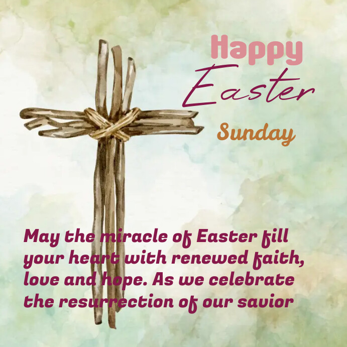 Happy Easter Sunday Template | PosterMyWall