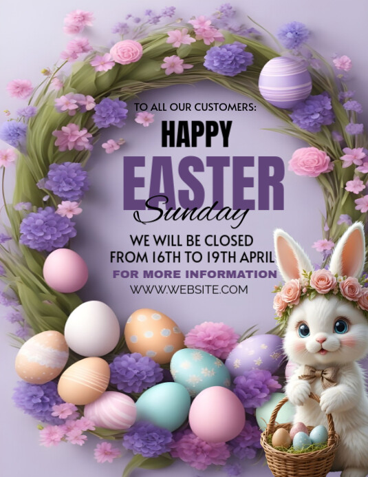 HAPPY EASTER SUNDAY SHOP CLOSED Template | PosterMyWall
