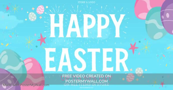 happy easter video banner Template | PosterMyWall