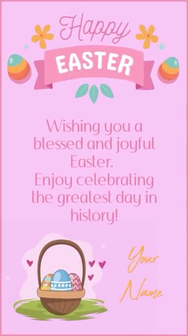 Happy Easter Wishes Editable Template | PosterMyWall