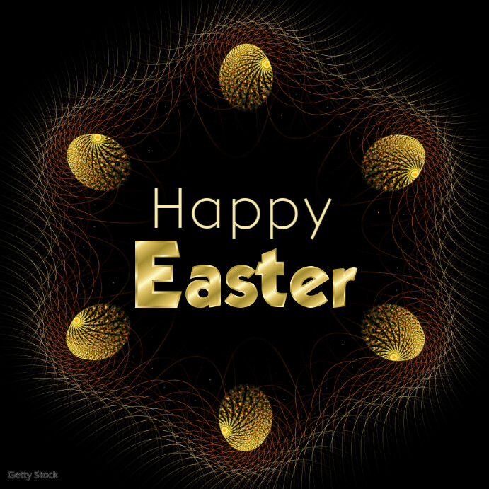Copy of HAppy Easter wishes golden egg celebration | PosterMyWall