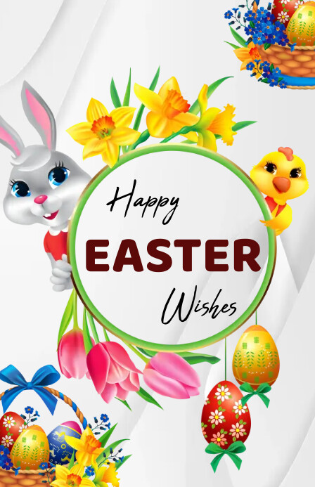 Happy Easter wishes Poster flyer template | PosterMyWall