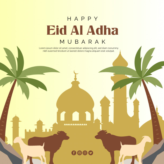 Happy Eid Al Adha Mubarak Poster Template | PosterMyWall