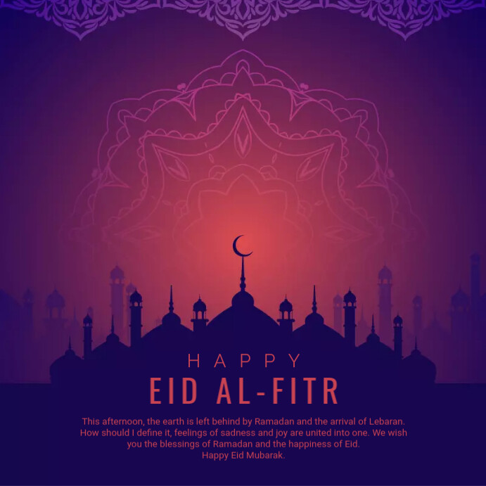 Happy Eid Al-Fitr Templat | PosterMyWall