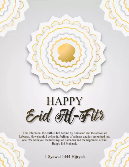 Happy Eid Al-Fitr Flyer Template | PosterMyWall
