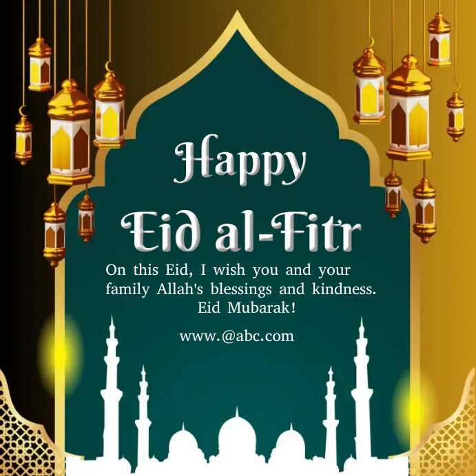 Happy eid al fitr wish templateas | PosterMyWall