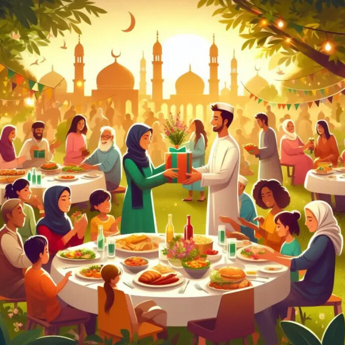 Happy Eid Mubarak celebration Template | PosterMyWall