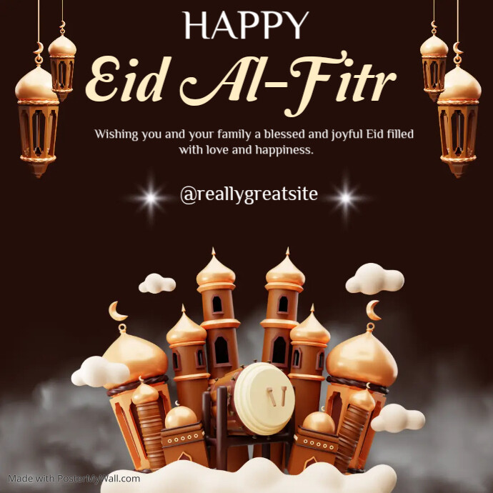 Plantilla de Happy Eid Ul-Fitr online greetings Card | PosterMyWall