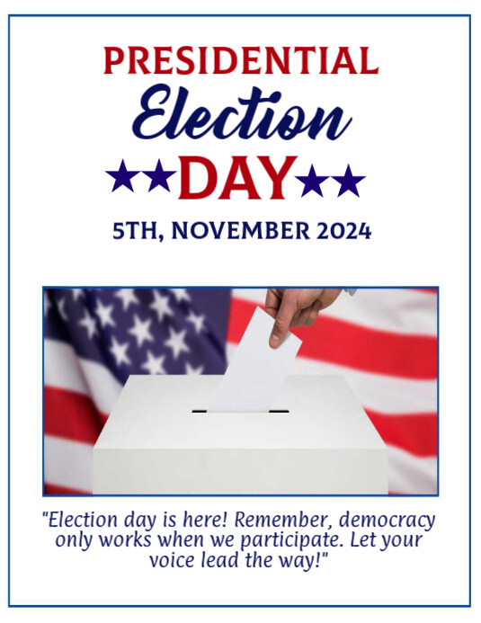 Copy of Happy Election day USA flyer 2024 | PosterMyWall