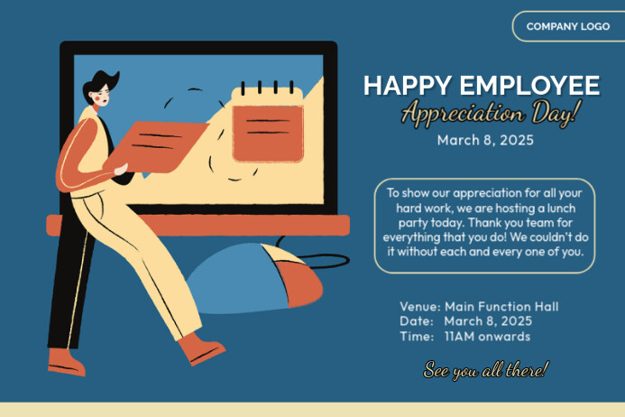 happy employee appreciation day lunch party Template | PosterMyWall