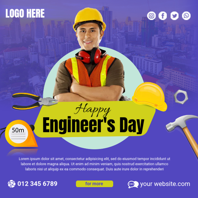 Happy Engineer's Day Template | PosterMyWall