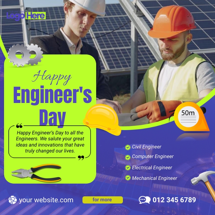 Happy Engineer's Service Day Template | PosterMyWall