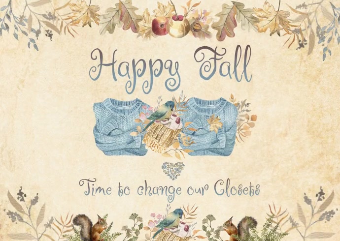 Copy of Vintage Happy Fall Script Sweaters | PosterMyWall