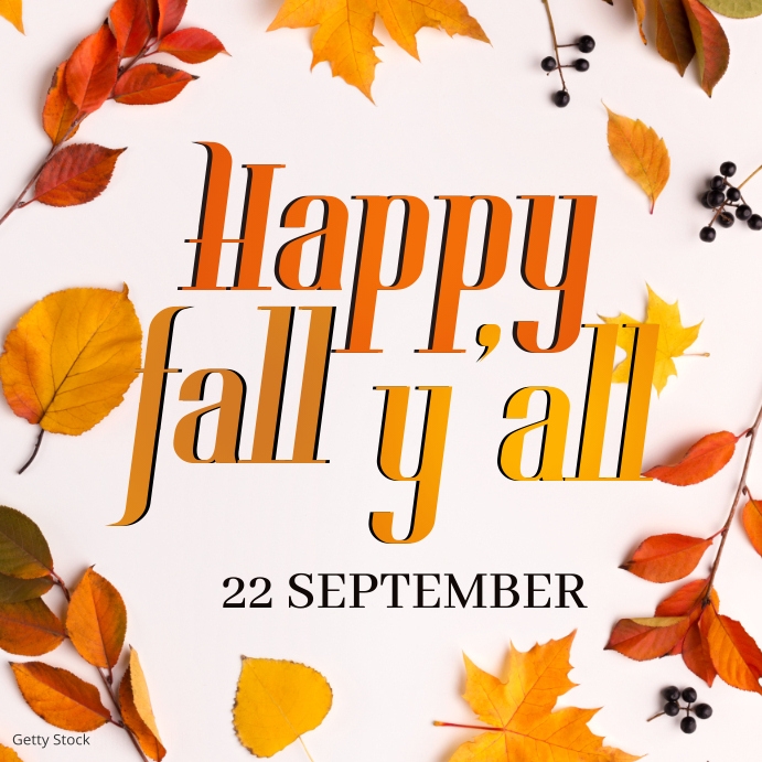 Copy of HAPPY FALL Y'ALL SQUARE DESIGN TEMPLATE | PosterMyWall