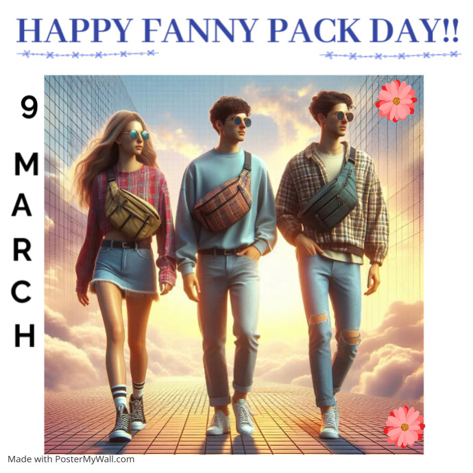 Happy fanny pack day poster เทมเพลต | PosterMyWall