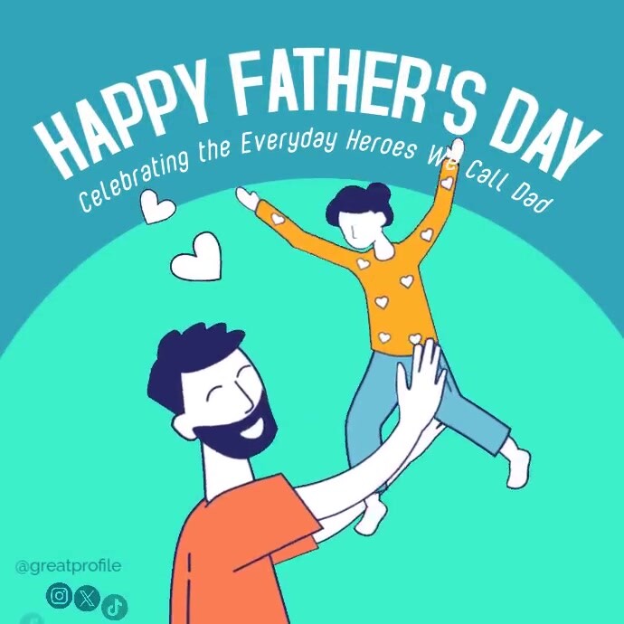 Happy Father's Day Card Funny Animation Instagram Post Template ...