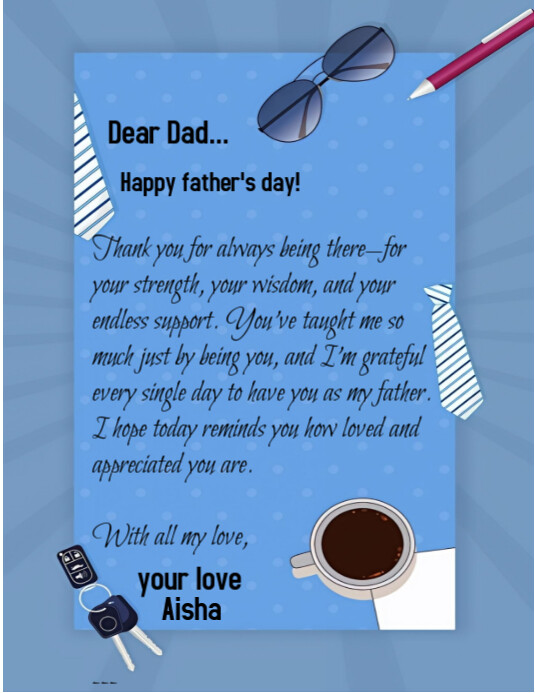 Happy father's day letter Template | PosterMyWall