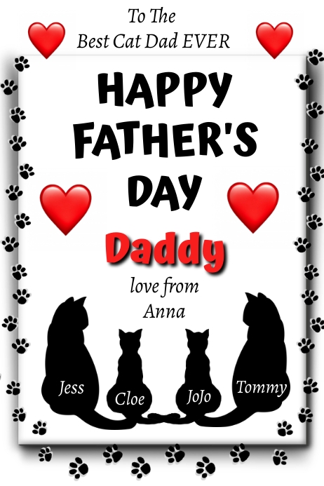 Copy of Happy Father's Day - Cat Dad | PosterMyWall