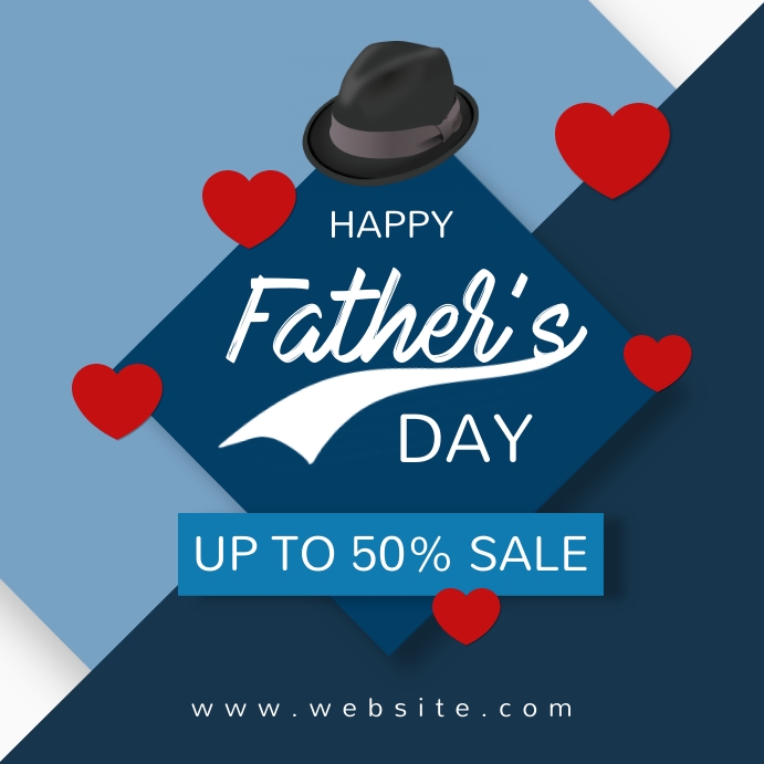Happy father's day up to 50% off template des | PosterMyWall
