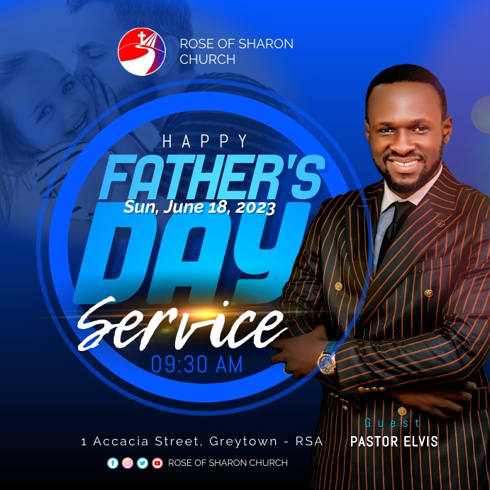 Happy Fathers Day Service Template | PosterMyWall