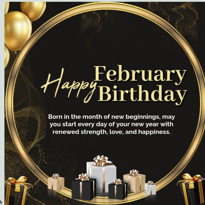 Happy February Birthday Template | PosterMyWall