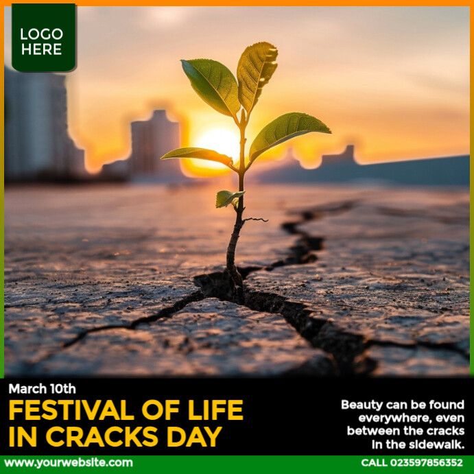 Copy of Happy Festival Of Life In Cracks Day | PosterMyWall