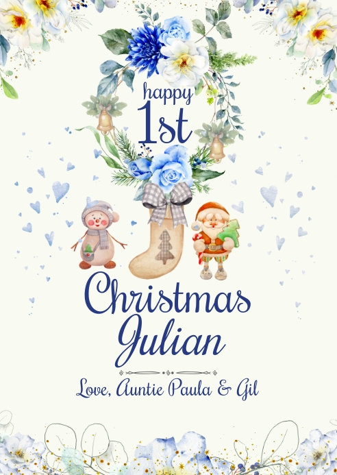 Happy First Christmas Boy Template | PosterMyWall