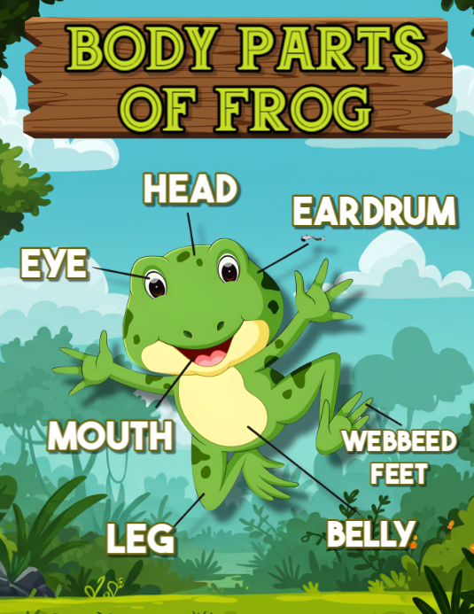 Turquoise Frog Anatomy Flyers Template | PosterMyWall