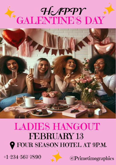 Happy Galentine's day flyer Template | PosterMyWall