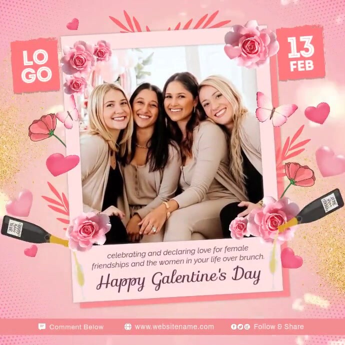 Copy of Happy Galentine's Day Post Template | PosterMyWall