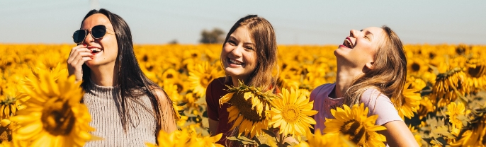 happy girls linkedin background Template | PosterMyWall