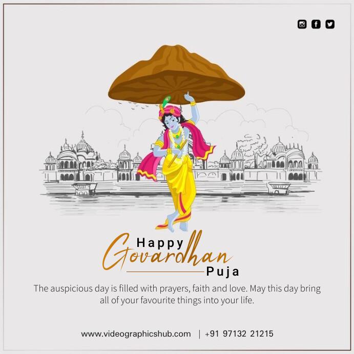 Happy Govardhan Puja Template | PosterMyWall