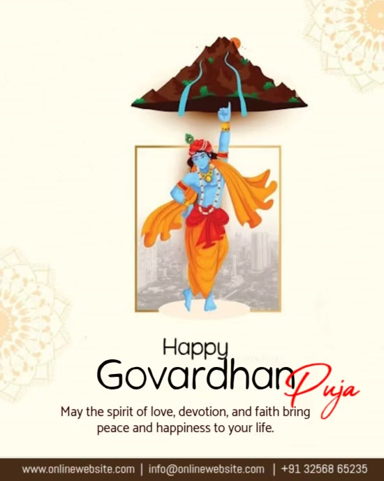 Happy Govardhan Puja Instagram Portrait Template | PosterMyWall