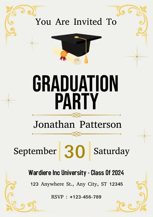 Modèle Happy graduation invitation ceremony | PosterMyWall
