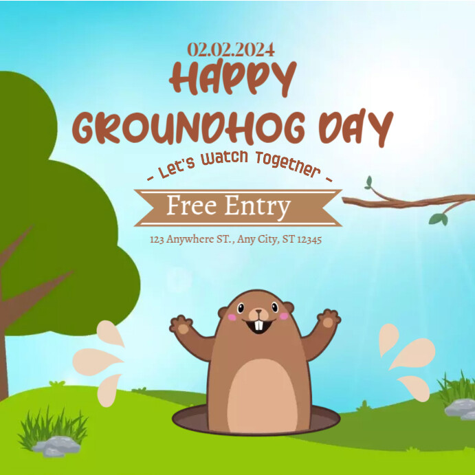Plantilla de Happy Groundhog Day | PosterMyWall