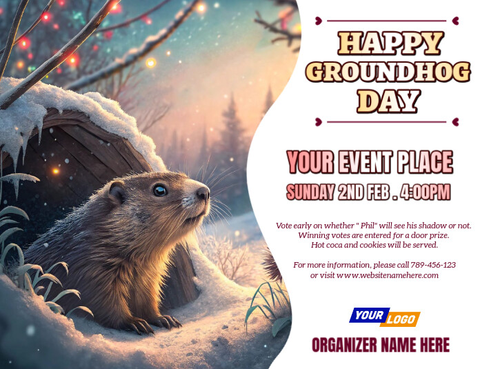 Copy of Happy Groundhog Day Event Flyer | PosterMyWall