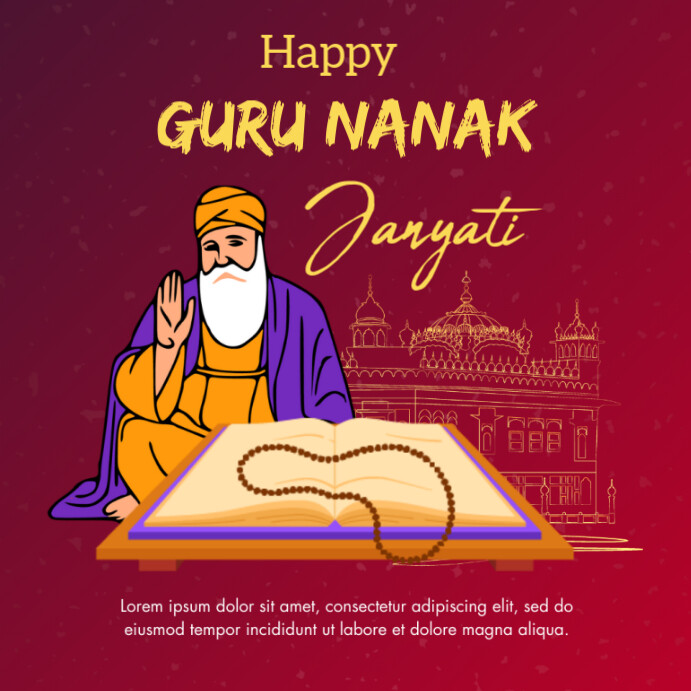 Happy Guru Nanak Jayanti Instagram post online greeting cards Template ...